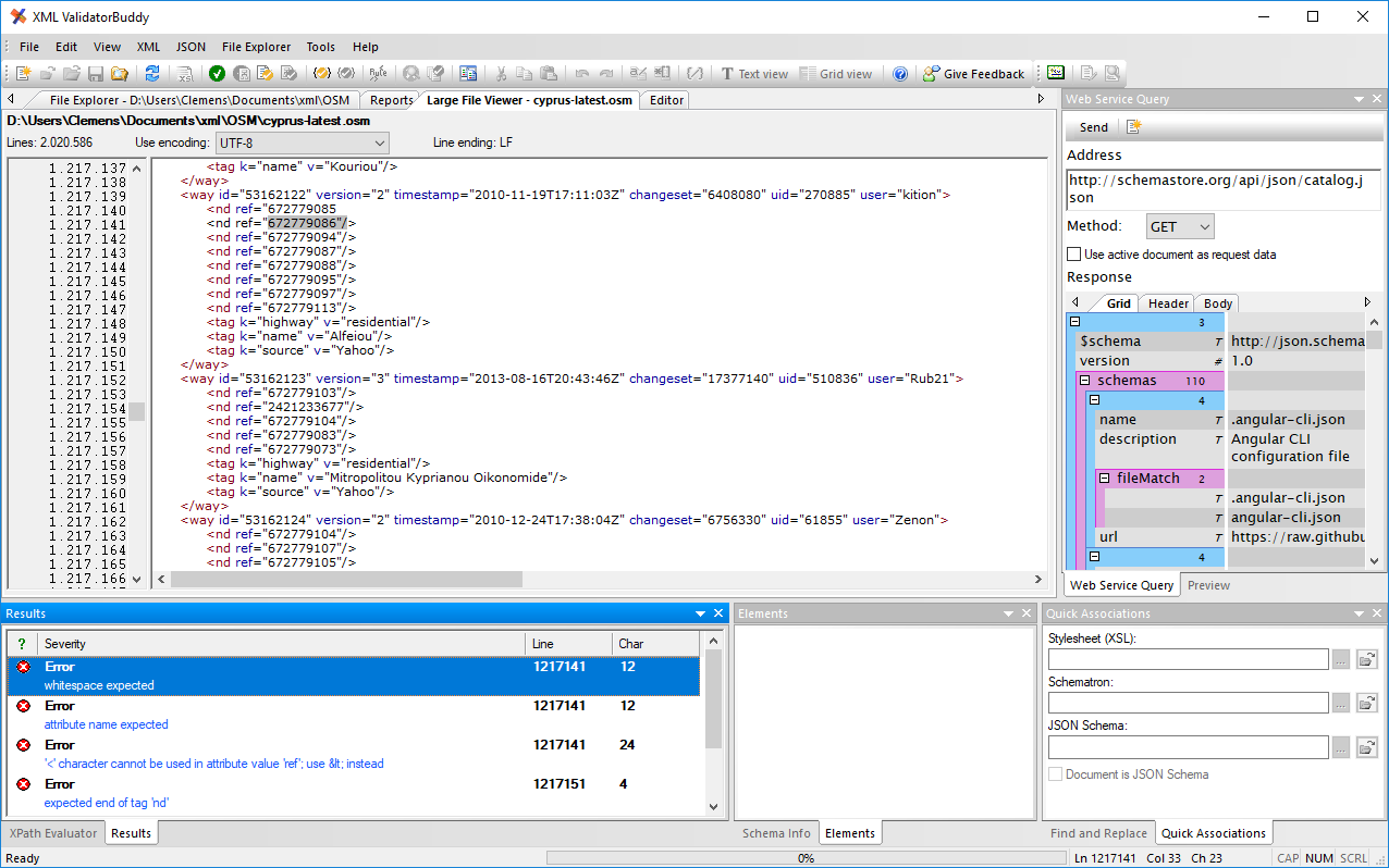 Open And Validate Large XML